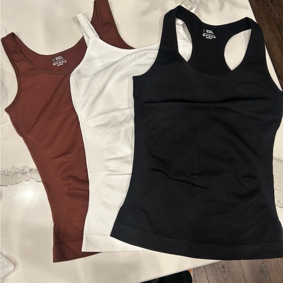 YNS Generic | Tops | Yns Shape Wear Trio Tank Tops In Black White And ...
